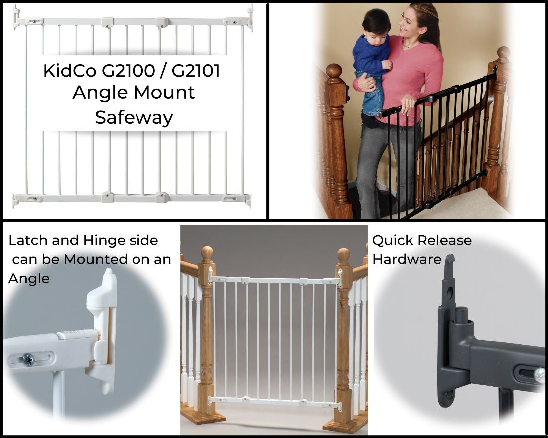 KidCo 31 in. H Hardware Mount Gate Angle Mount Safeway Wall Mounted ...