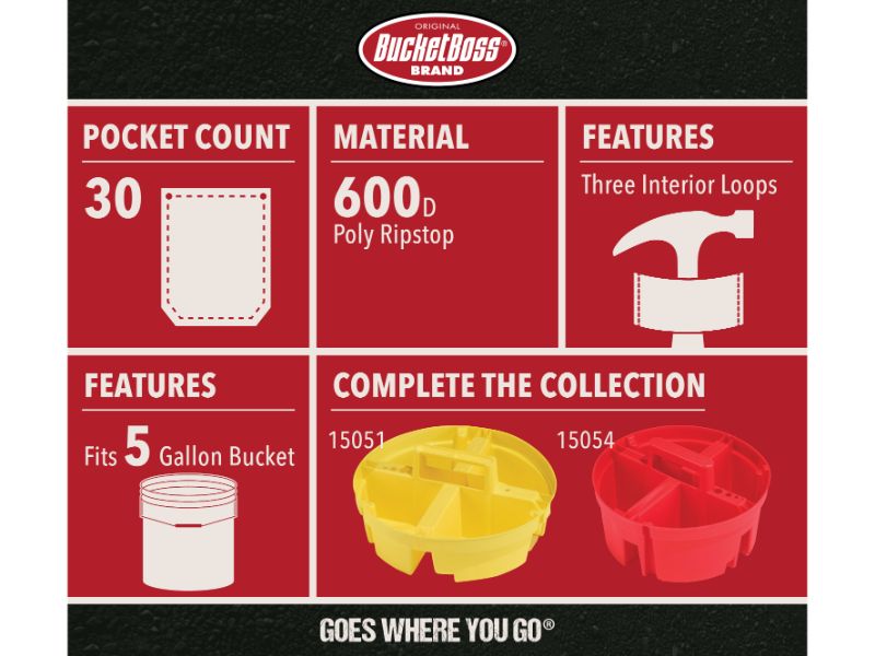 BUCKET BOSS Bucketeer 5 Gal. Bucket Tool Organizer in Brown 10030 - The ...