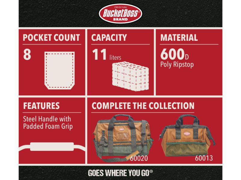 BUCKET BOSS 12 in. Open Top Tool Tote Bag 70012 - The Home Depot