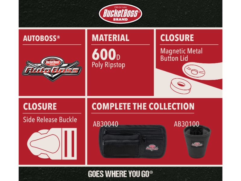 BUCKET BOSS Auto Boss Car Accessory Interior Waste Basket Trash Can ...