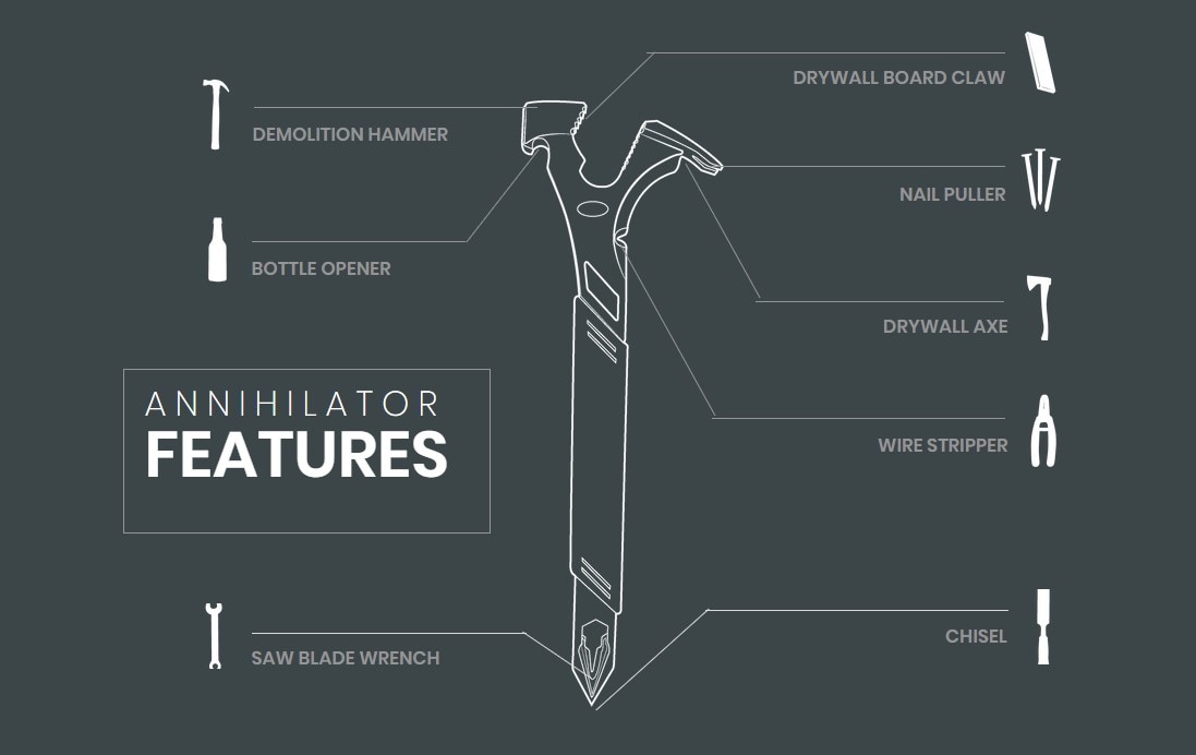 DEAD ON TOOLS Annihilator 18 in. Wrecking and Utility Bar with 12 inch ...