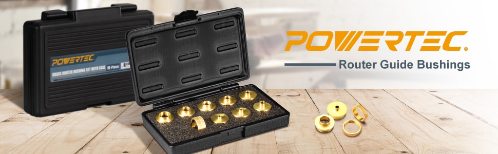 ‎POWERTEC Router Bushing Guide Set with Storage Case, Size 5/16 in. to ...