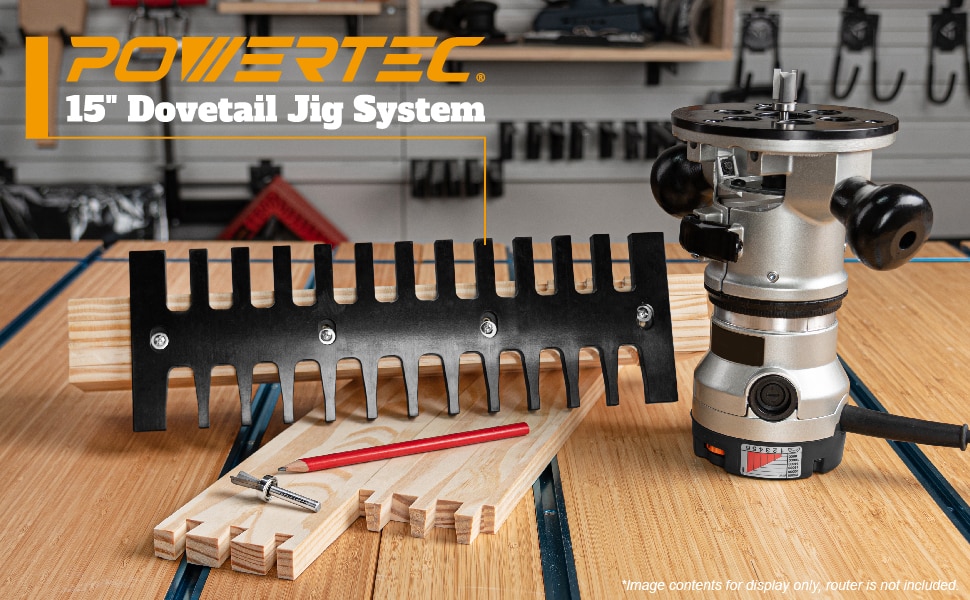 POWERTEC 15 in. Dovetail Jig System with Phenolic Template, Straight ...