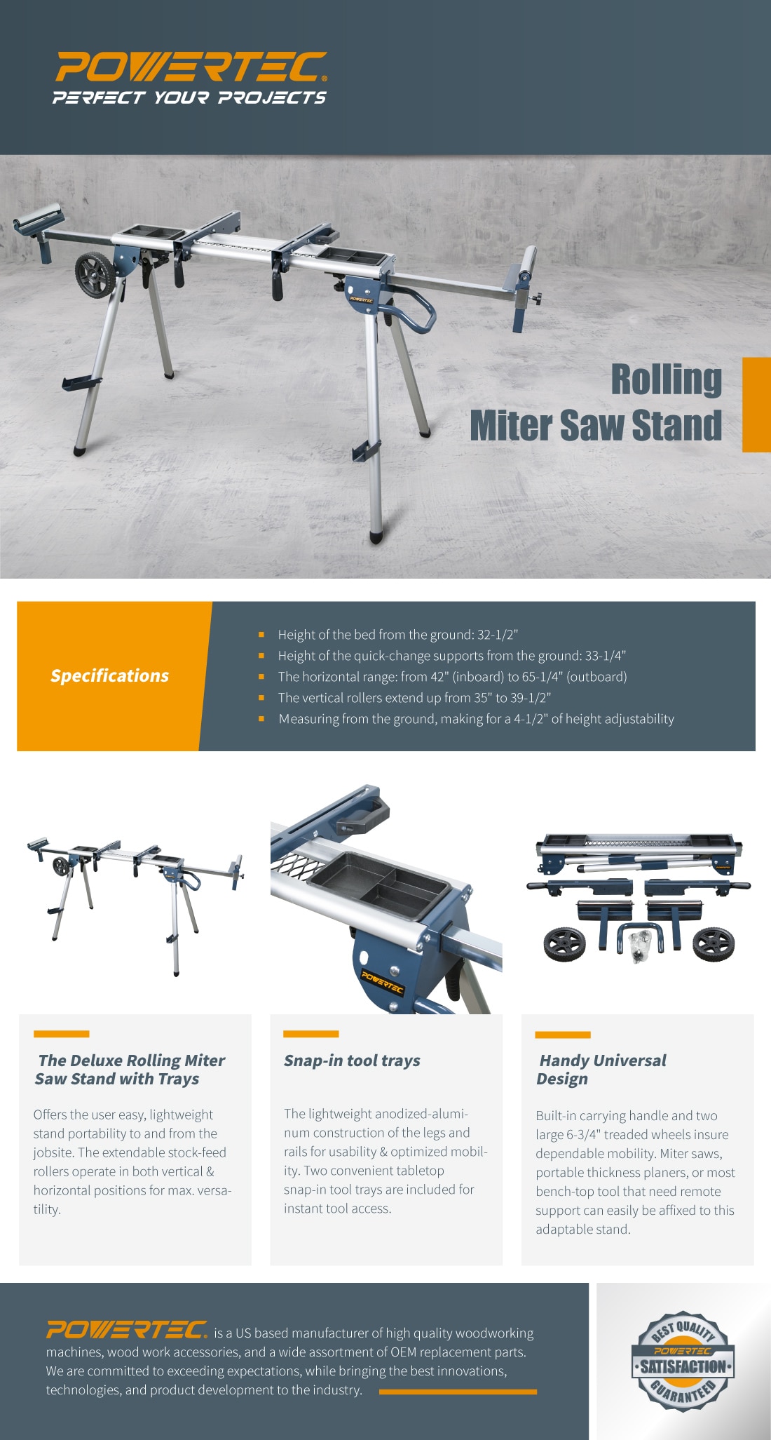 Powertec Mt4000 Miter Saw Stand Ac9944 POWERTEC MT4000 Deluxe Miter Saw ...