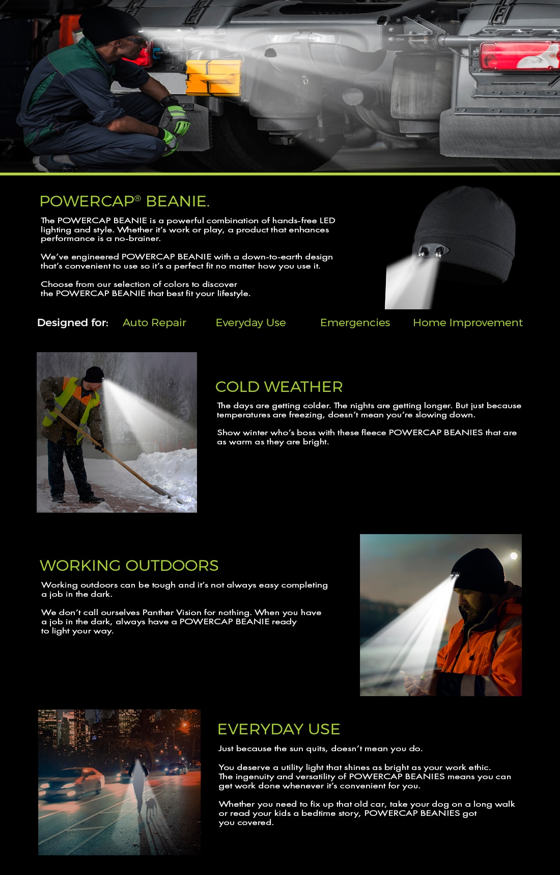 Panther Vision POWERCAP LED Beanie Cap 35/50 Ultra-Bright Hands Free ...