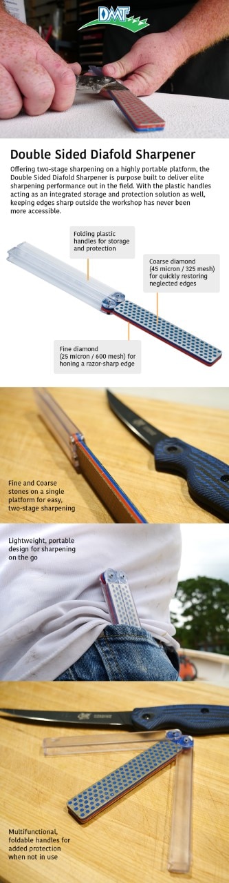 DMT Double Sided Diafold Sharpener with Fine and Coarse Diamond ...