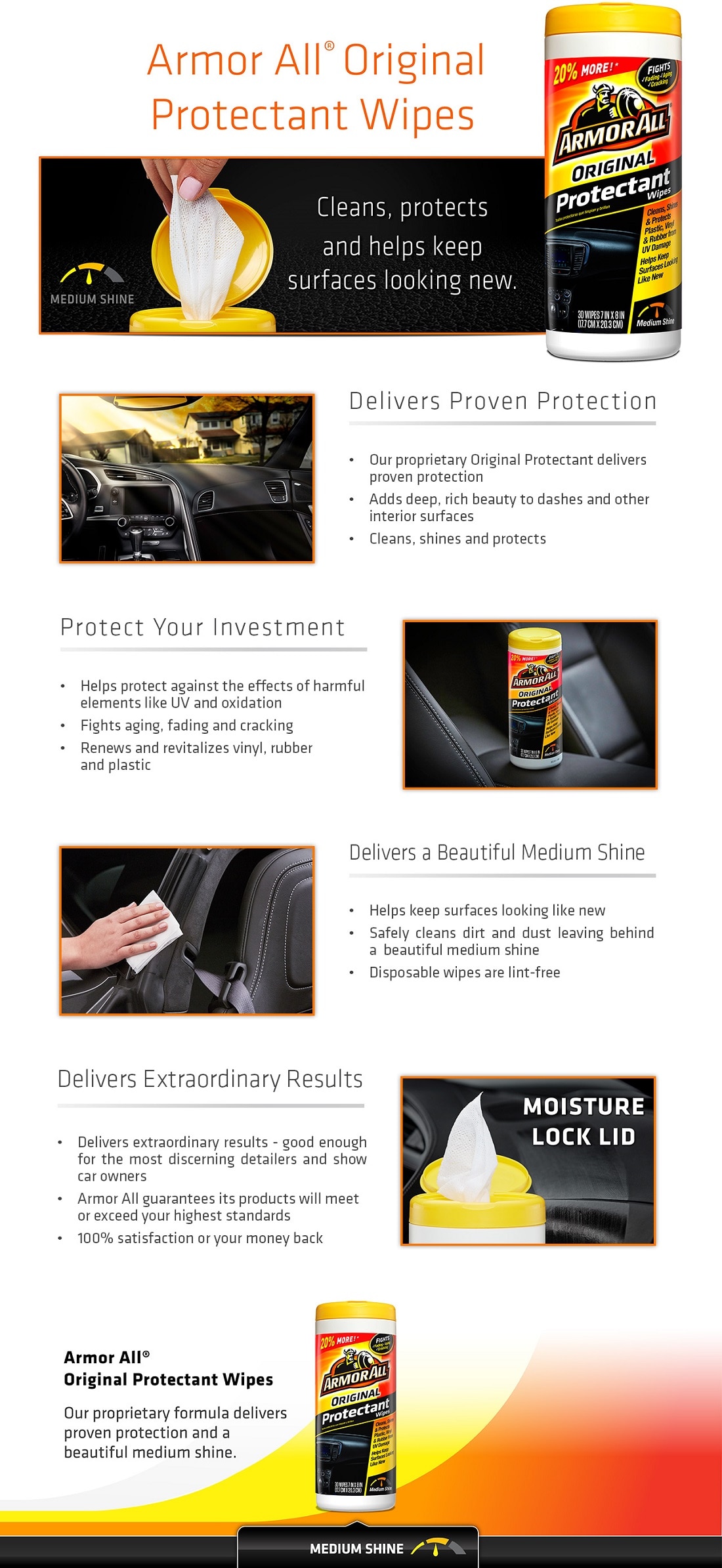 Armor All Original Formula Car Protectant Wipes (30-Count) 17496 - The ...