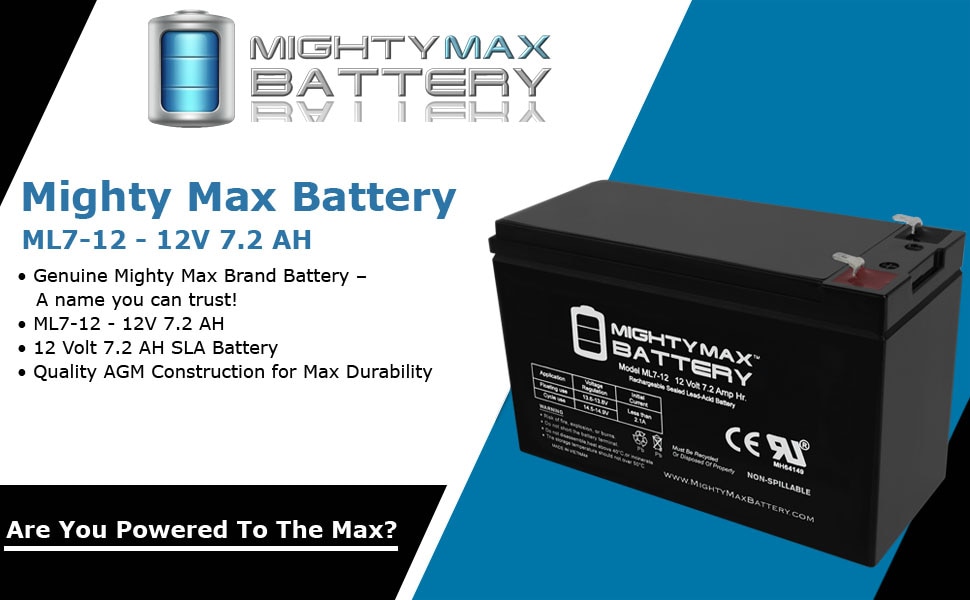 MIGHTY MAX BATTERY 12-Volt 7Ah SLA Battery Replacement for Power Rite ...