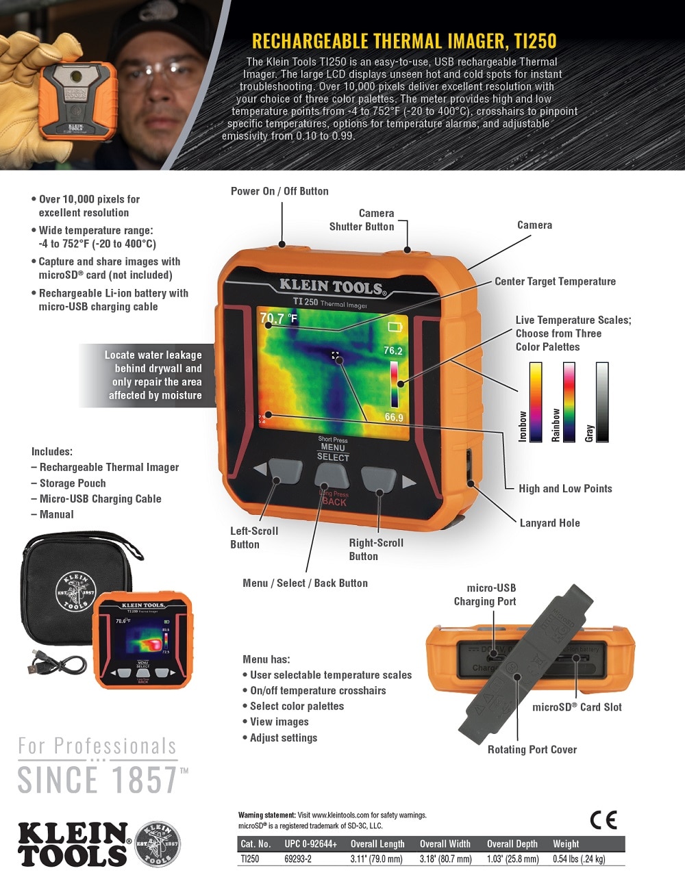 Klein Tools Rechargeable Thermal Imaging Camera TI250 - The Home Depot