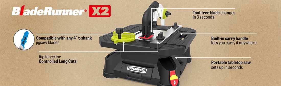 Rockwell Blade Runner X2 Portable Tabletop Saw RK7323 - The Home Depot