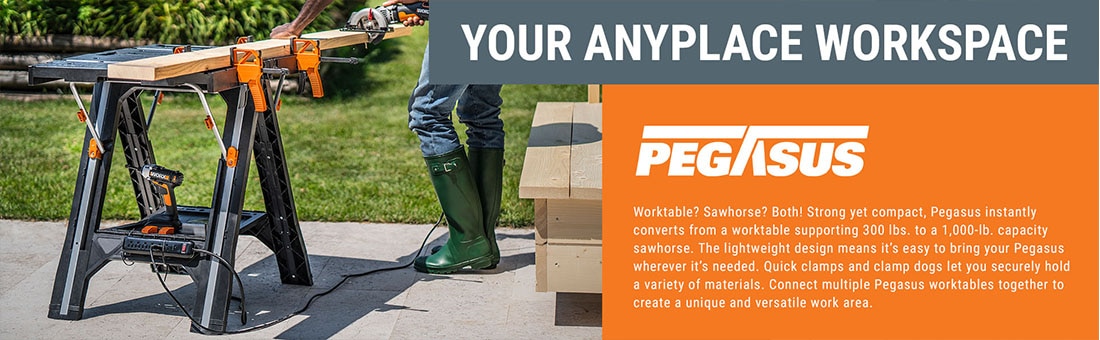 Worx Pegasus Multi-Function Work Table and Sawhorse with Quick Clamps ...