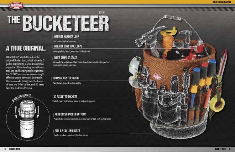 BUCKET BOSS Bucketeer 5 Gal. Bucket Tool Organizer in Brown 10030 - The ...