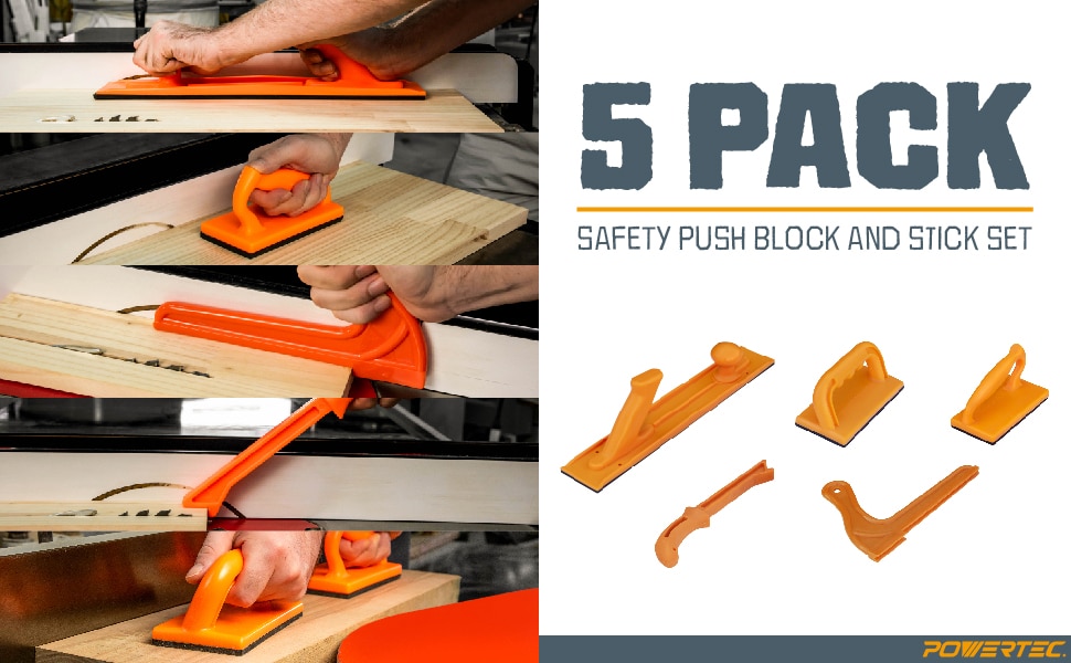 ‎POWERTEC Plastic Safety Push Block and Stick Set (5-Piece) 71009 - The ...