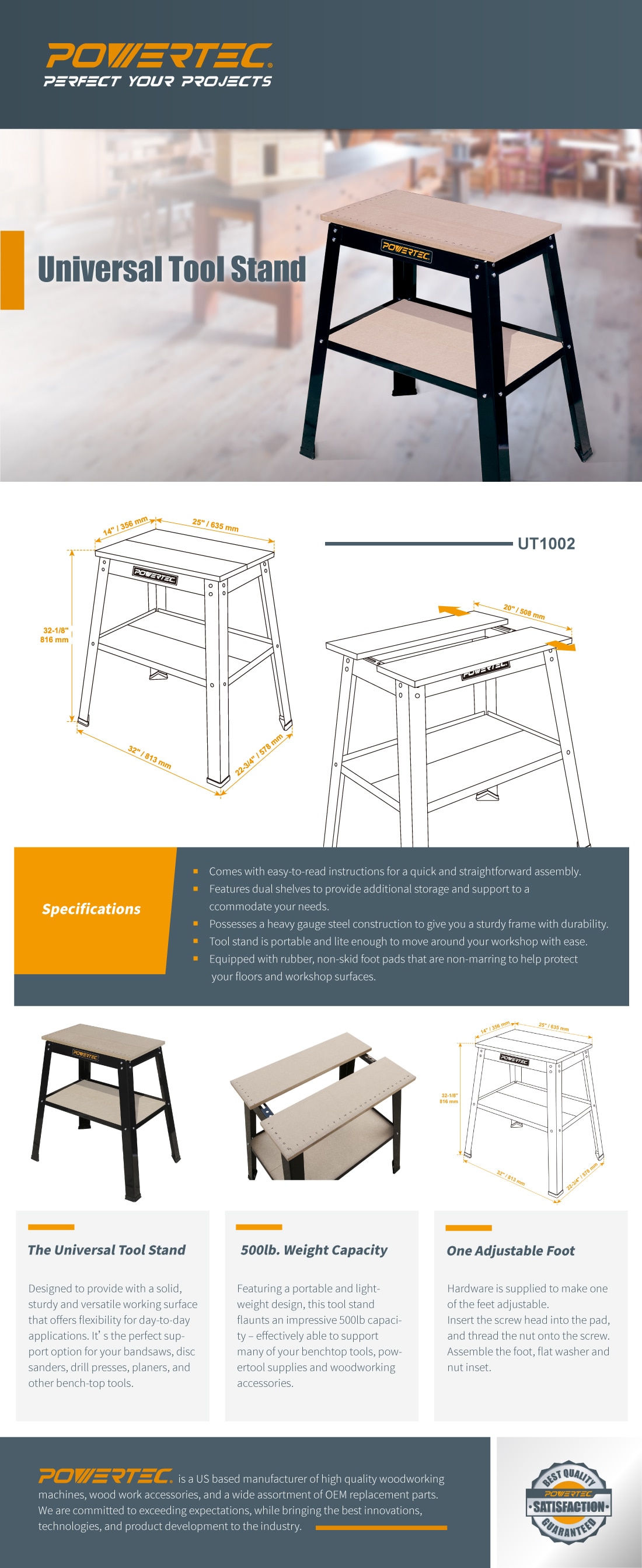 ‎POWERTEC Heavy-Duty Universal Tool Stand UT1002 - The Home Depot