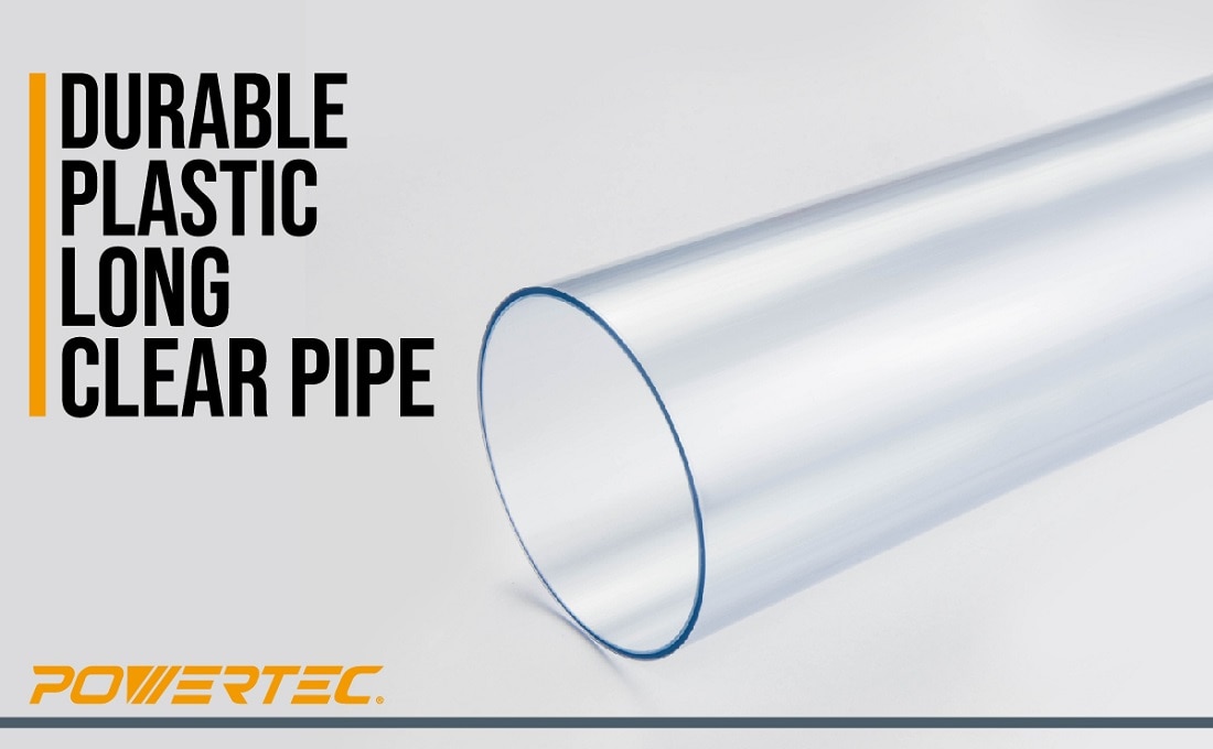 ‎POWERTEC 4 in. x 36 in. Long Clear Pipe, Rigid Plastic Tubing for Dust ...