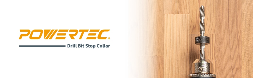 POWERTEC Steel Drill Bit Stop Collar w/Split Ring Design and Size ...