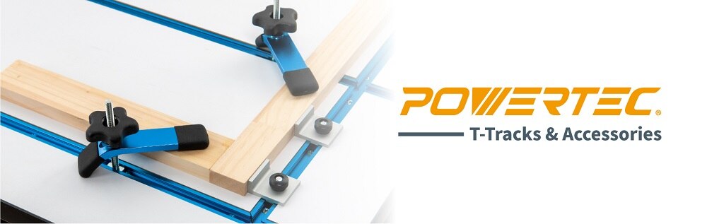 ‎POWERTEC 48 in. Universal T-Track with 2-Hold-Down Clamps for ...