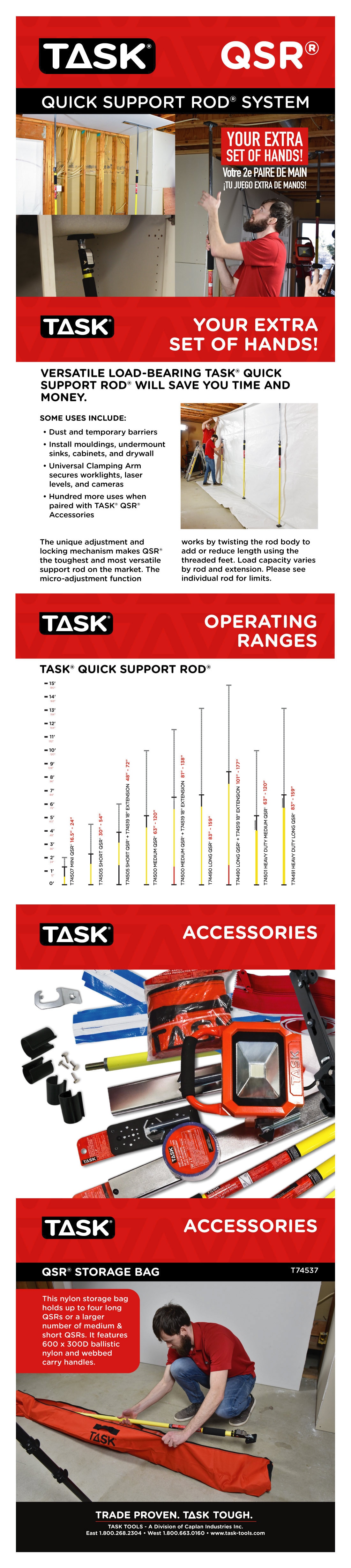 TASK 16.5 in. to 24 in. Mini Quick Support Rod Set (2-Piece) T74507 ...
