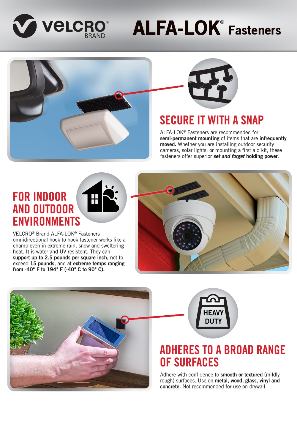 VELCRO ALFA-LOK 1 in. x 1 in. Squares in Black (6 Sets per Pack) VEL ...