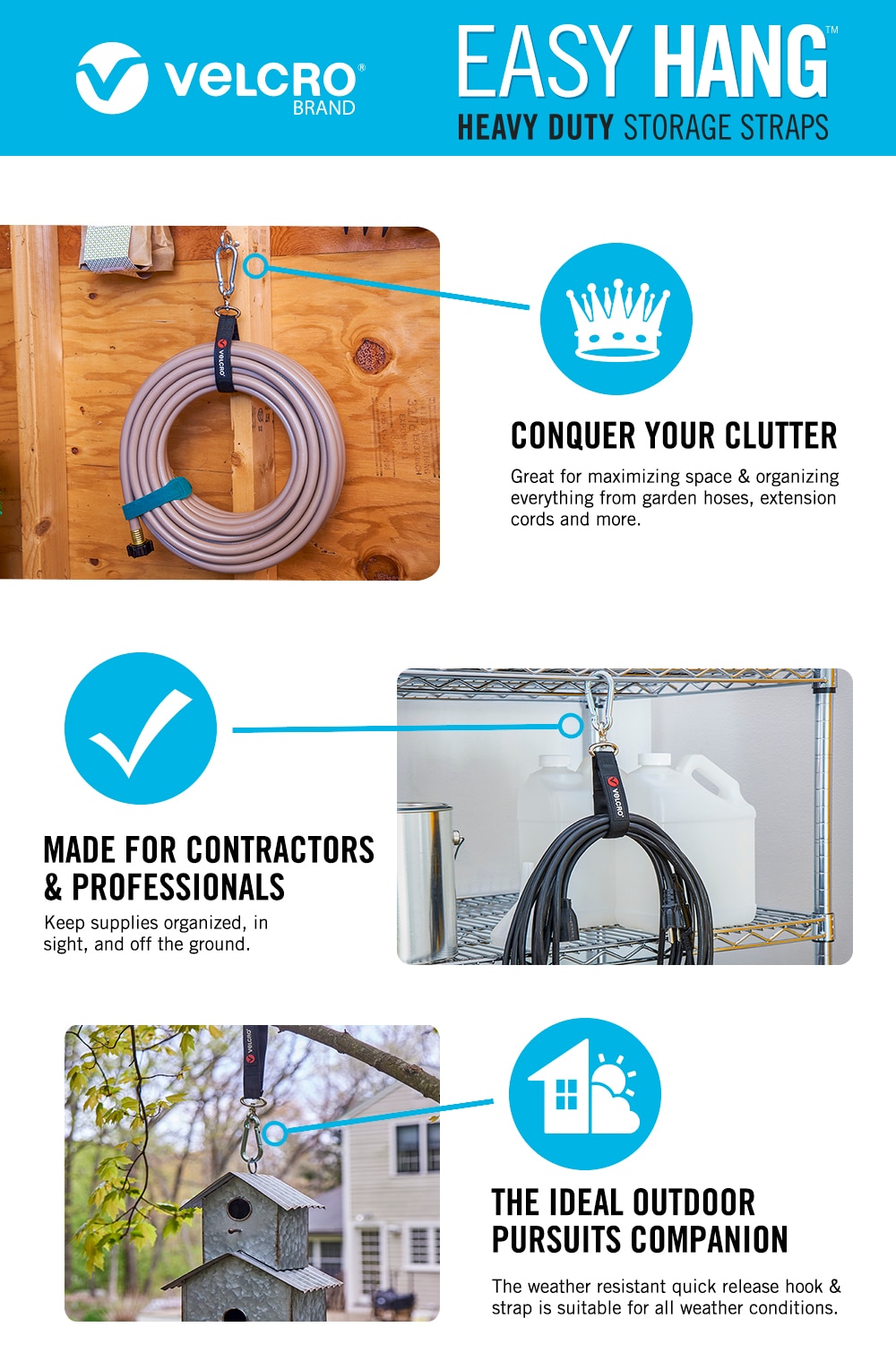 VELCRO 16 in. x 1 in. Easy Hang Strap VEL-30120-USA - The Home Depot