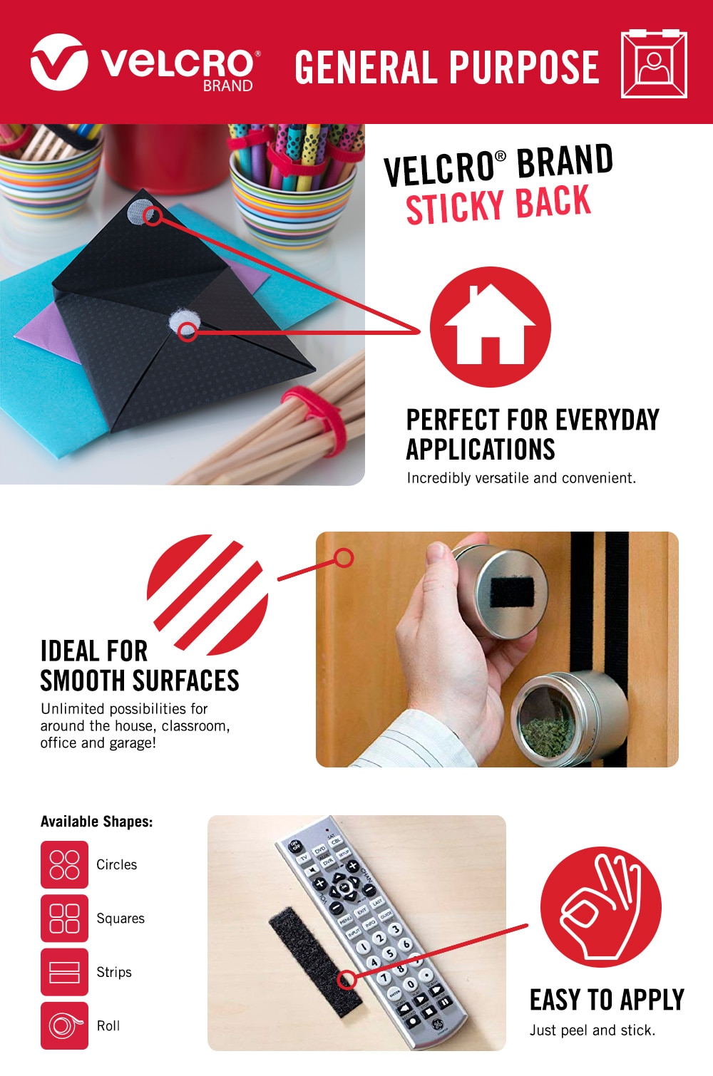 VELCRO 5 ft. x 3/4 in. Sticky Back Tape 90087 - The Home Depot