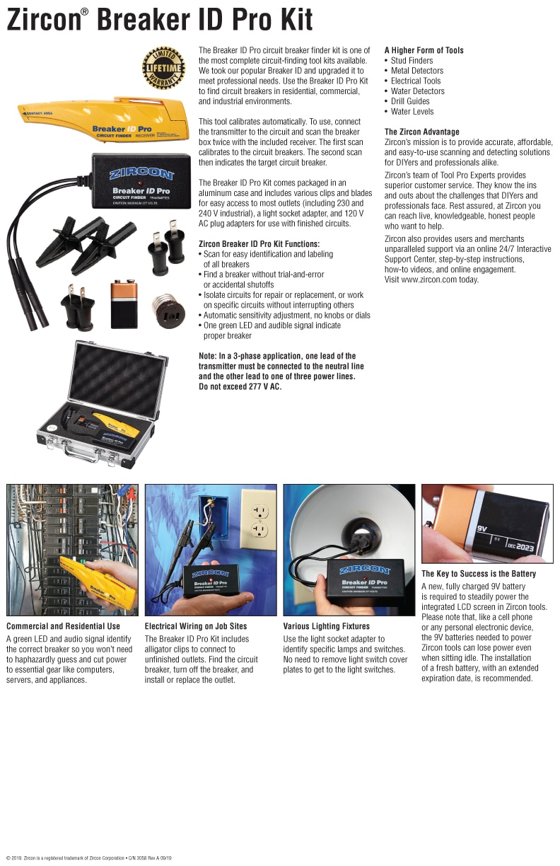 Zircon Breaker ID Professional Circuit Finder Tool Kit 64058 - The Home ...