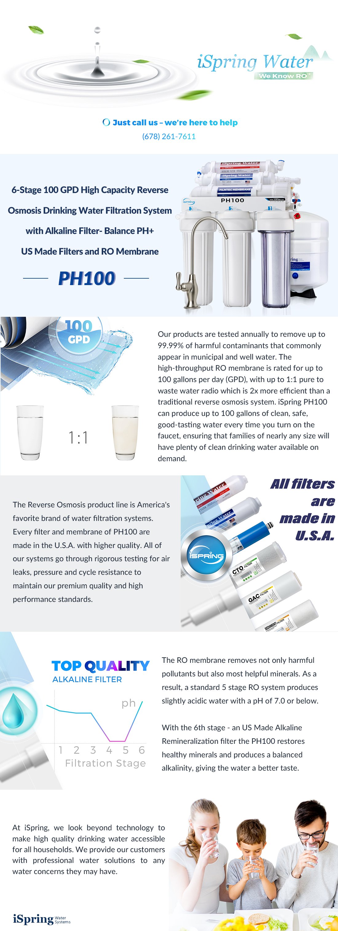 ISPRING 6-Stage High Capacity Reverse Osmosis Drinking Water Filtration ...