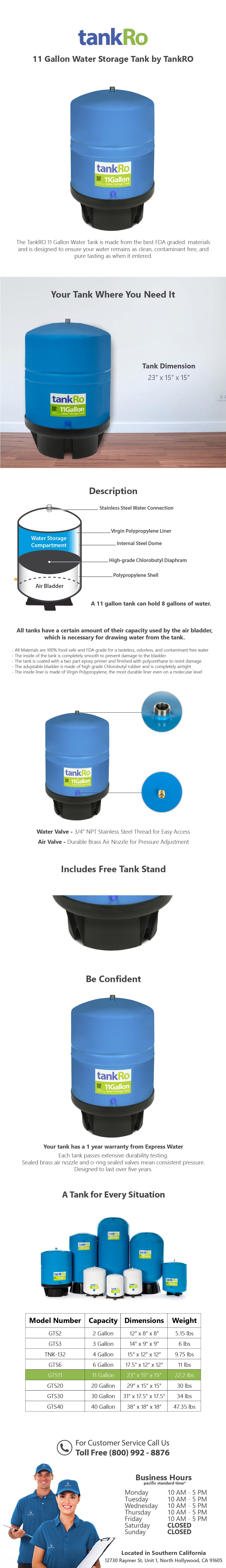 Express Water tankRO - RO Water Filtration System Expansion Tank - 11 ...