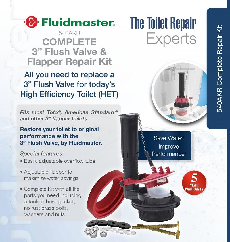 Fluidmaster Universal 3 in. Complete Toilet Flush Valve Repair Kit ...