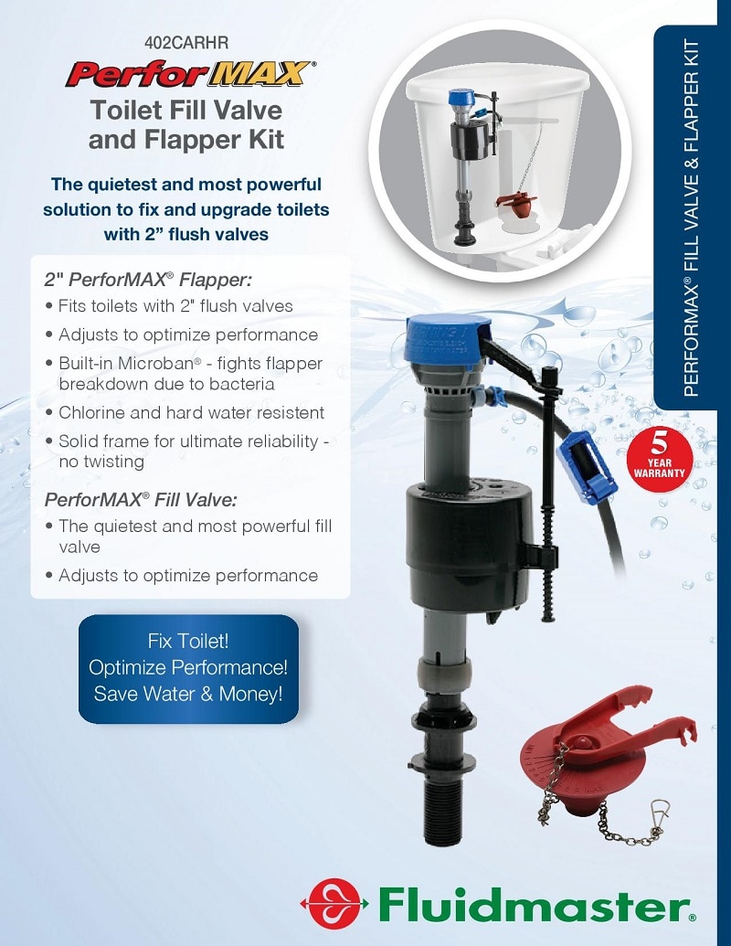 Fluidmaster PerforMAX Universal High Performance Toilet Fill Valve and ...