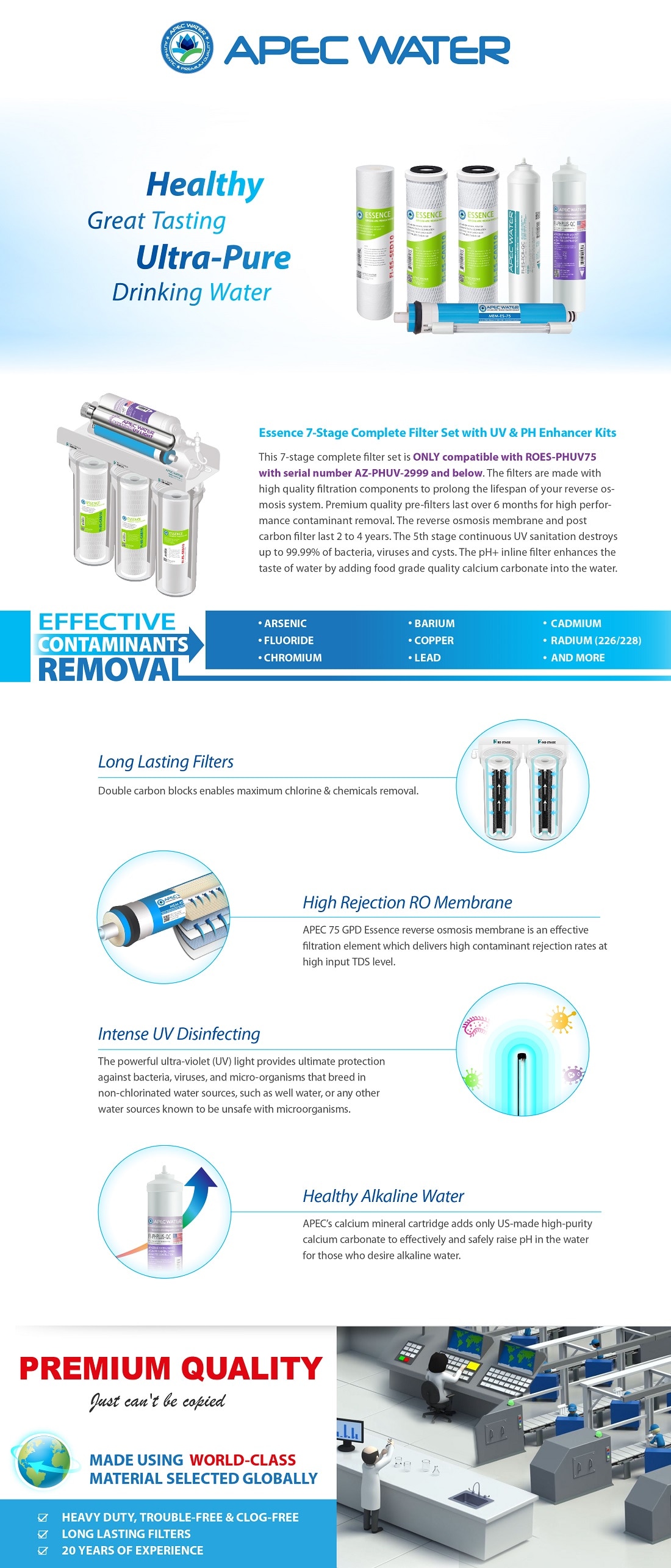 APEC Water Systems Essence Complete Replacement Filter Set for ROES ...