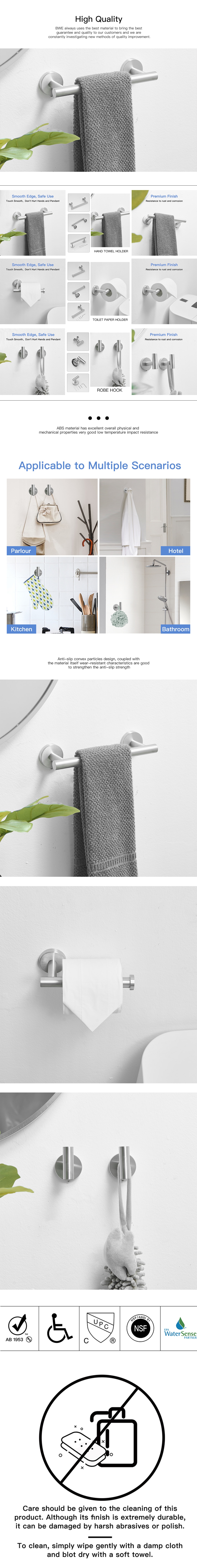 BWE 12 in. Wall Mounted Corner Shower Footrest Bar for Shaving Legs in ...