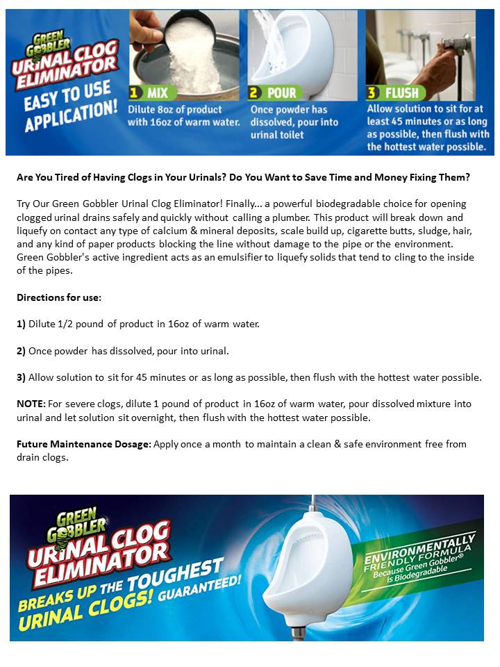 Green Gobbler 2 lbs. Urinal Clog Eliminator (2-Pack)-GGUCE-2PK - The ...