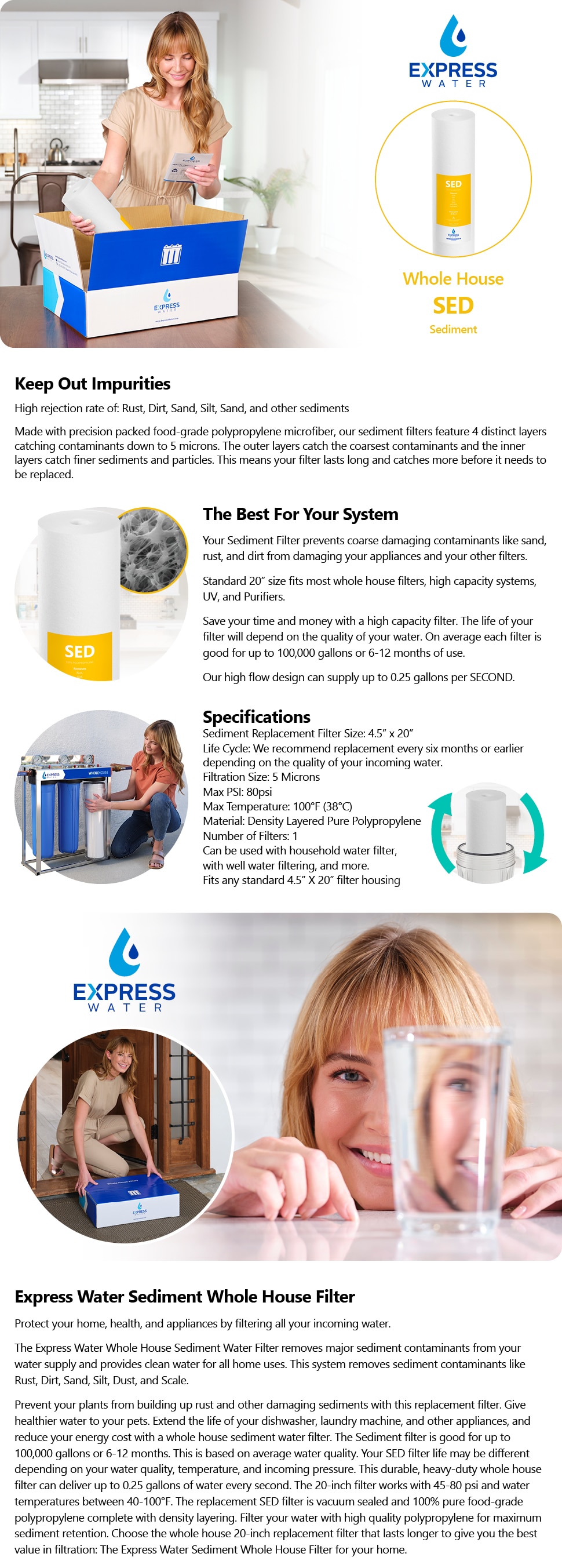 Express Water Sediment Replacement Filter - Whole House Replacement ...