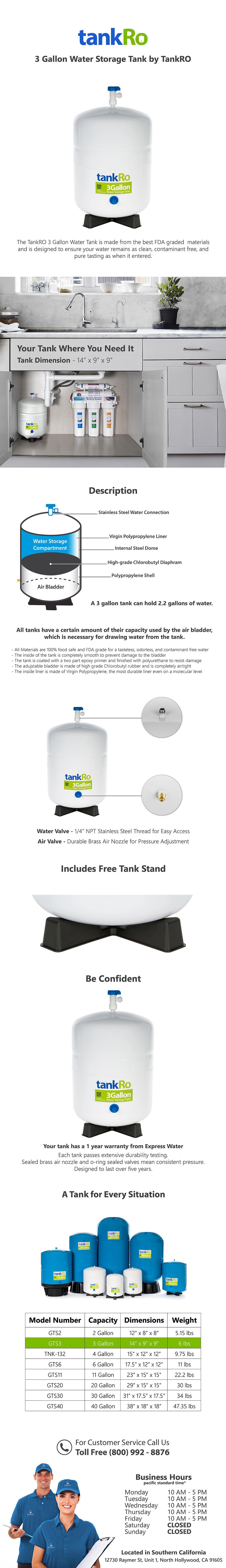 Express Water tankRO - RO Water Filtration System Expansion Tank - 3 ...