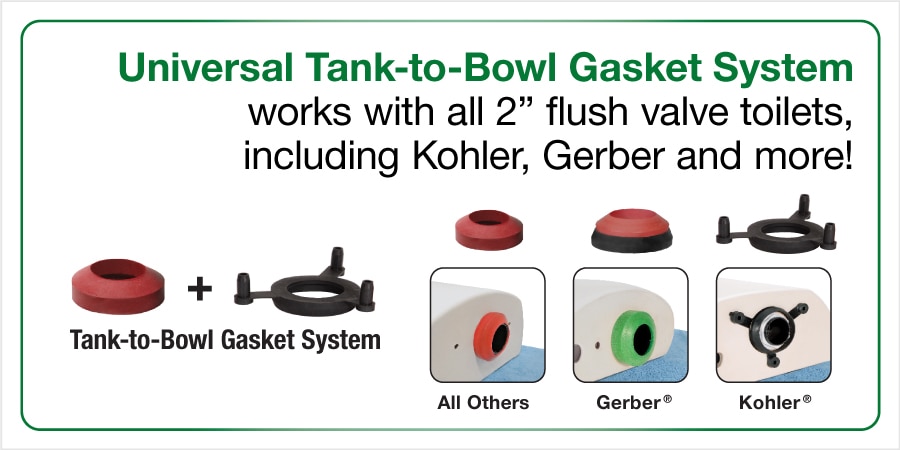 Fluidmaster Universal 2 in. Tank-to-Bowl Toilet Gasket System with ...