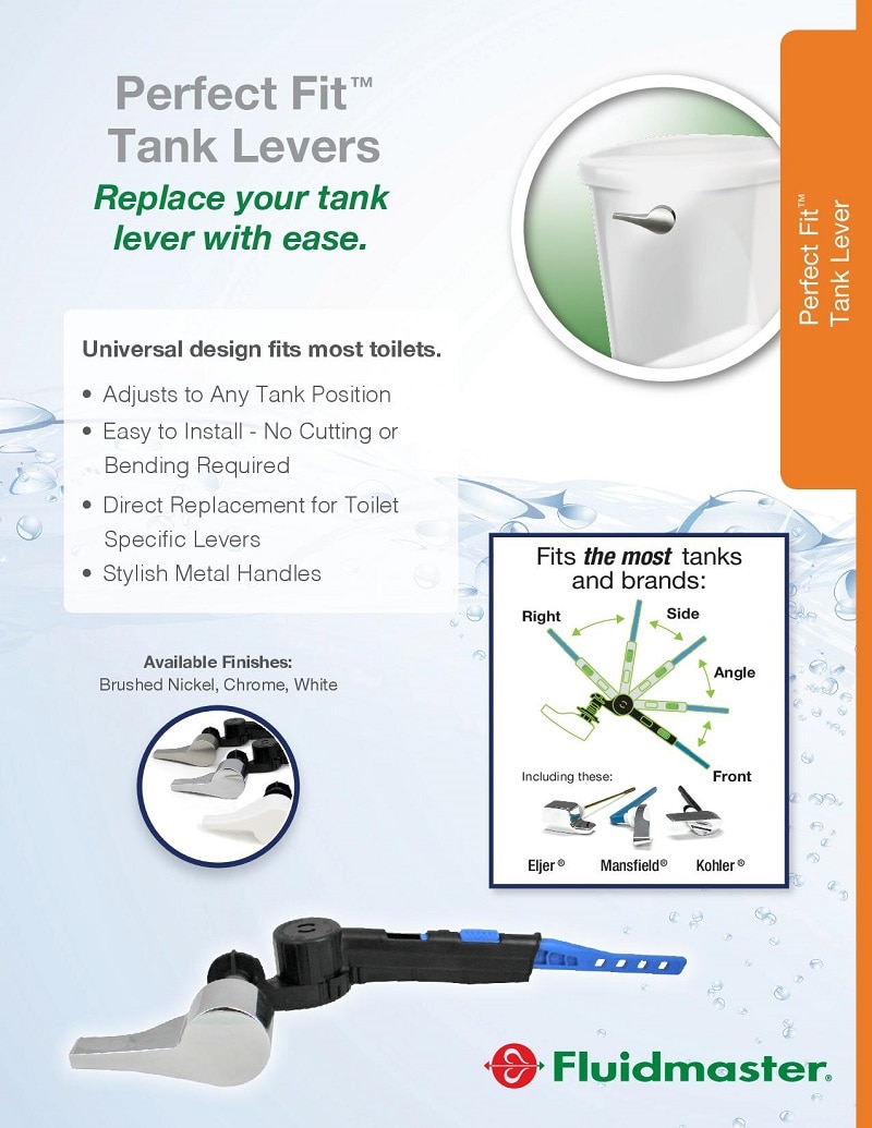 Fluidmaster Perfect Fit Universal Toilet Tank Lever in White 640 - The ...