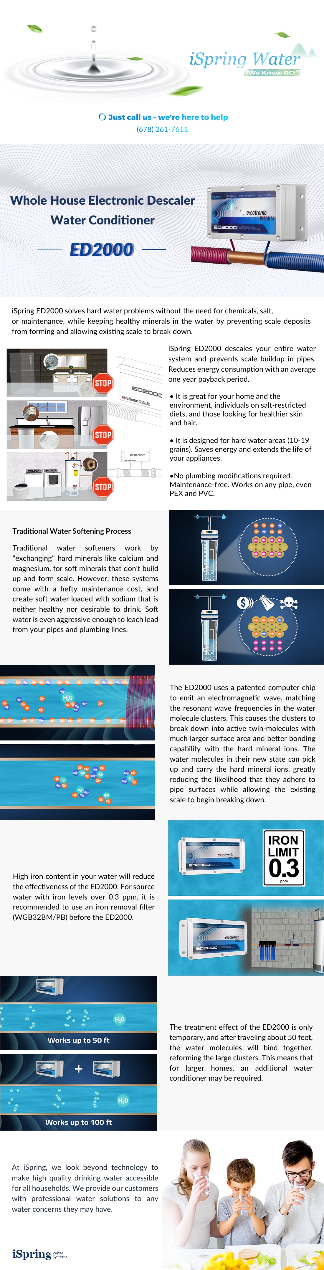 ISPRING Whole House Electronic Descaler Water Conditioner, Alternative ...