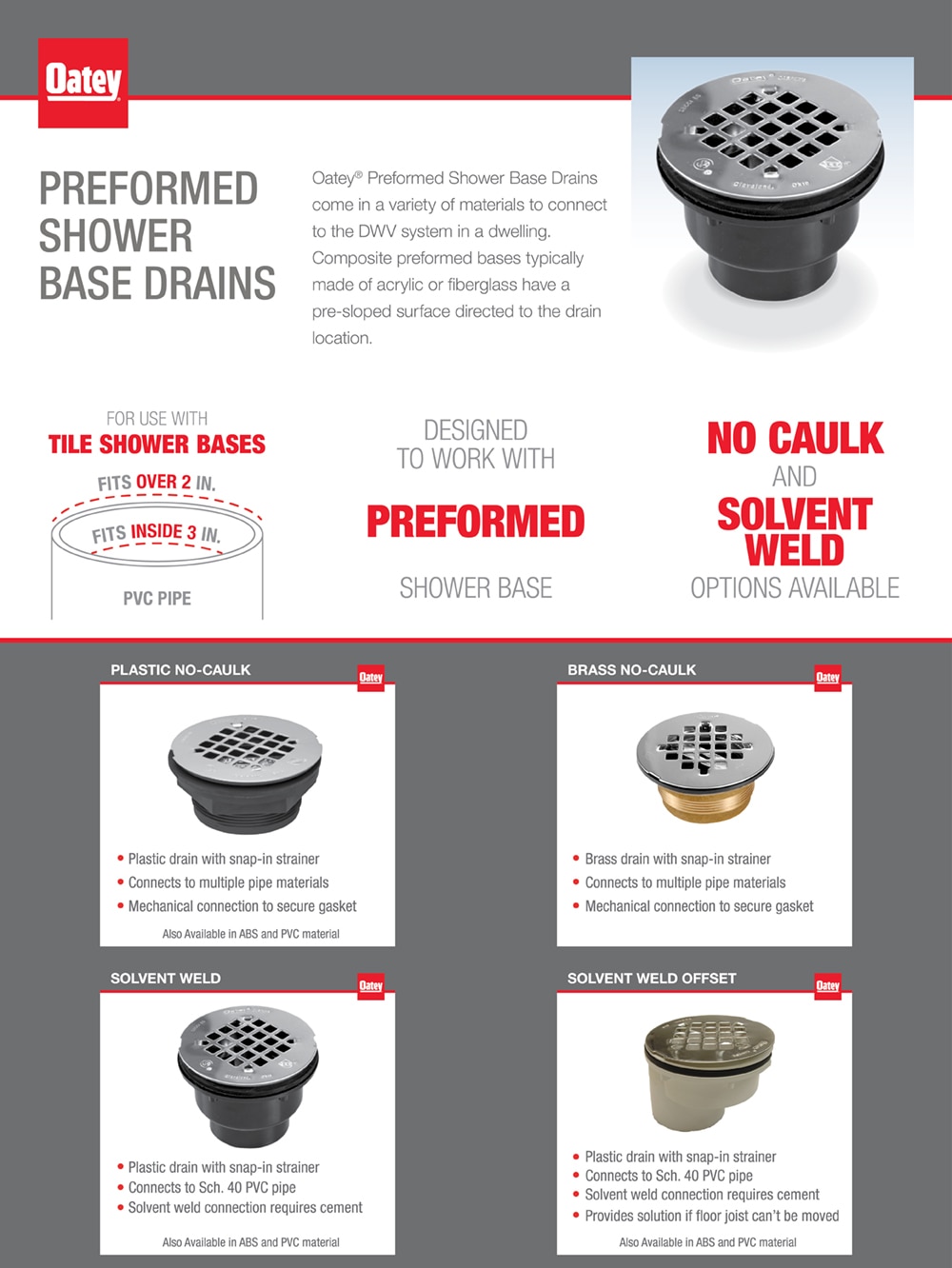 Oatey 2 in. ABS Offset Shower Drain 427882 - The Home Depot