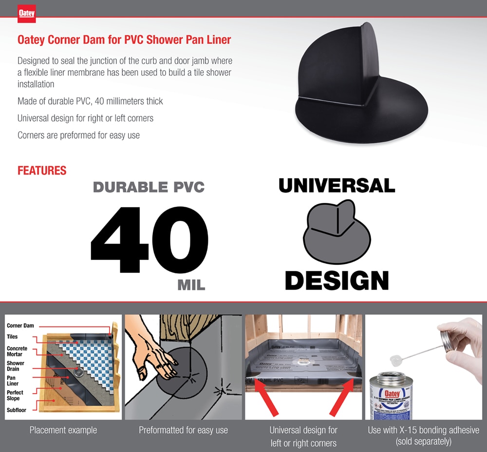 Oatey Shower Pan Liner Corner Dam 41602 - The Home Depot