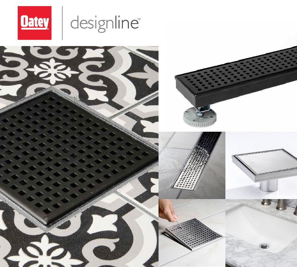 Oatey Designline Chrome-Plated Plastic Grid Drain with Overflow HDC9690 ...