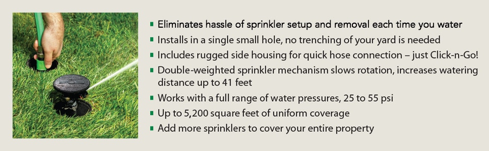 Rain Bird 5250 sq. ft. LG3HE In-Ground Impact Sprinkler with Click-N-Go ...