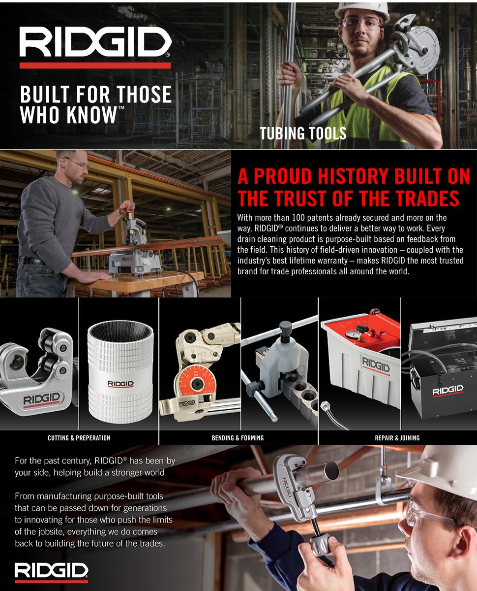 RIDGID 403 Instrument Pipe Bender, 3/16 in. Tube Bender for Bends Up to ...