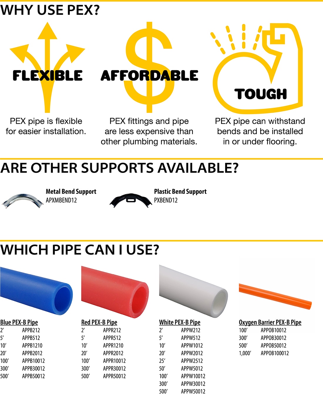Apollo 1/2 in. PEX-B Stub-Out Bend Support (2-Pack) APXSOBEND2PK - The ...