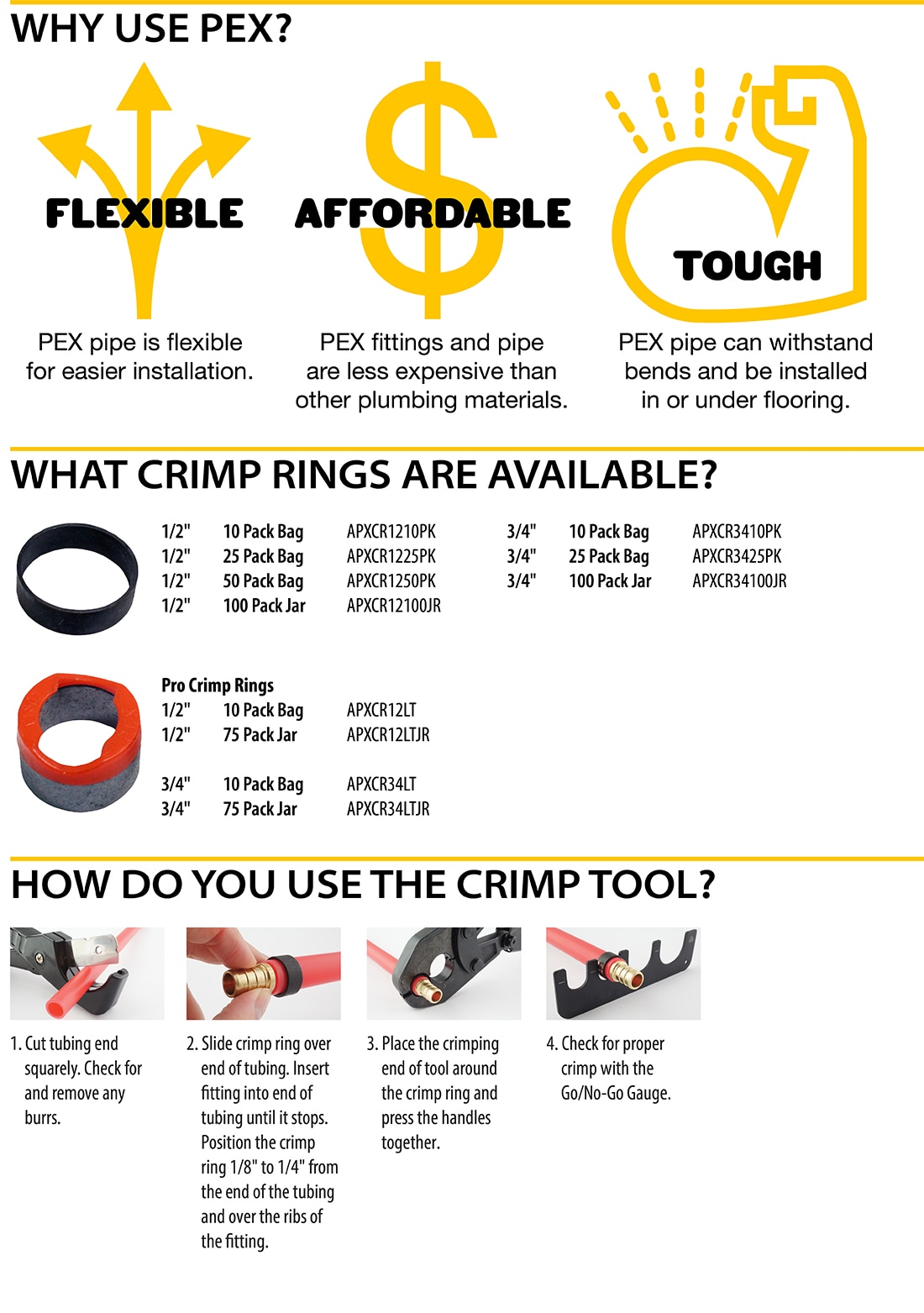 Apollo 1/2 in. and 3/4 in. PEX-B Crimp Tool 69PTKH0014C - The Home Depot