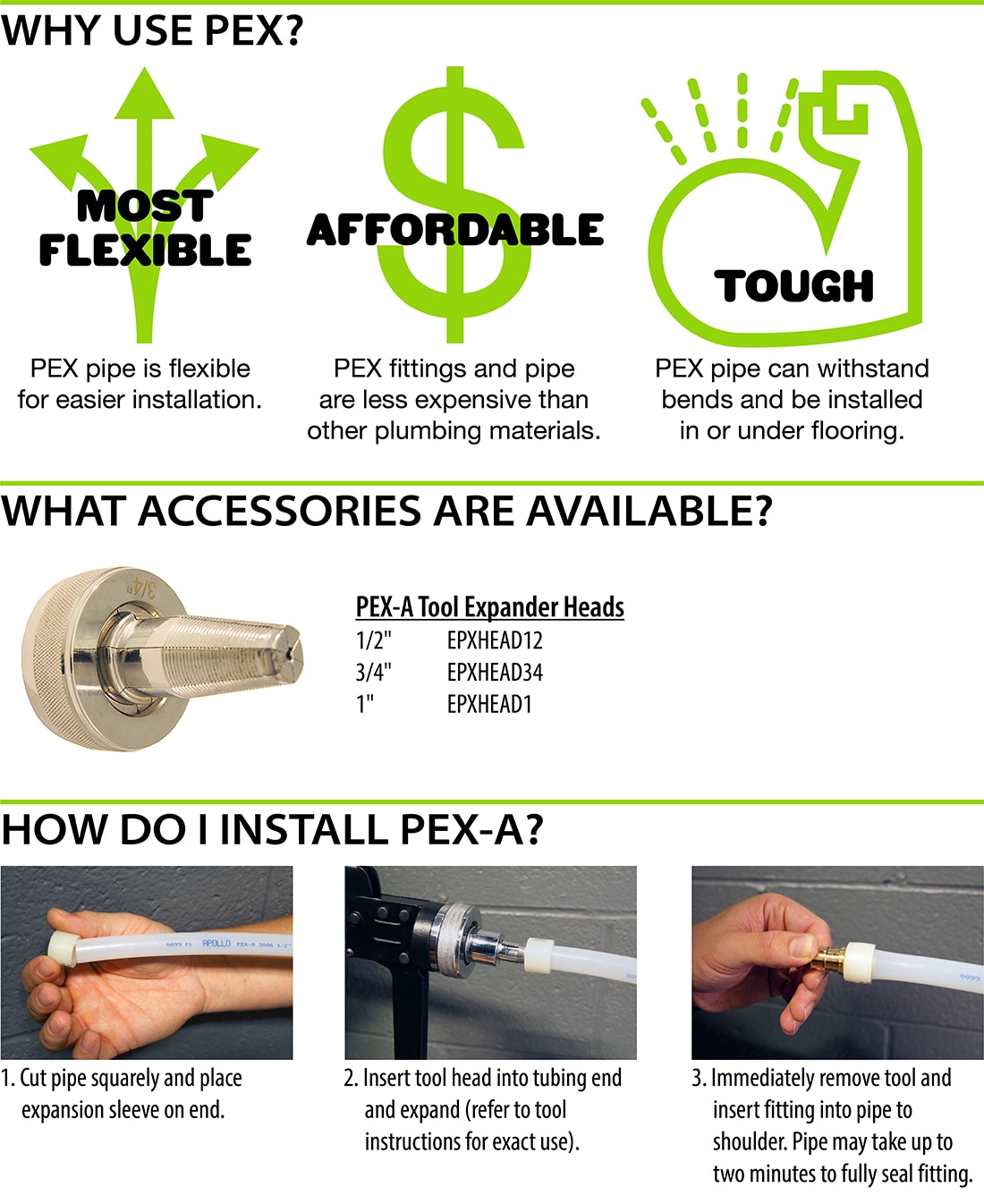 Apollo PEX-A Expansion Tool Kit with 1/2 in., 3/4 in. and 1 in ...