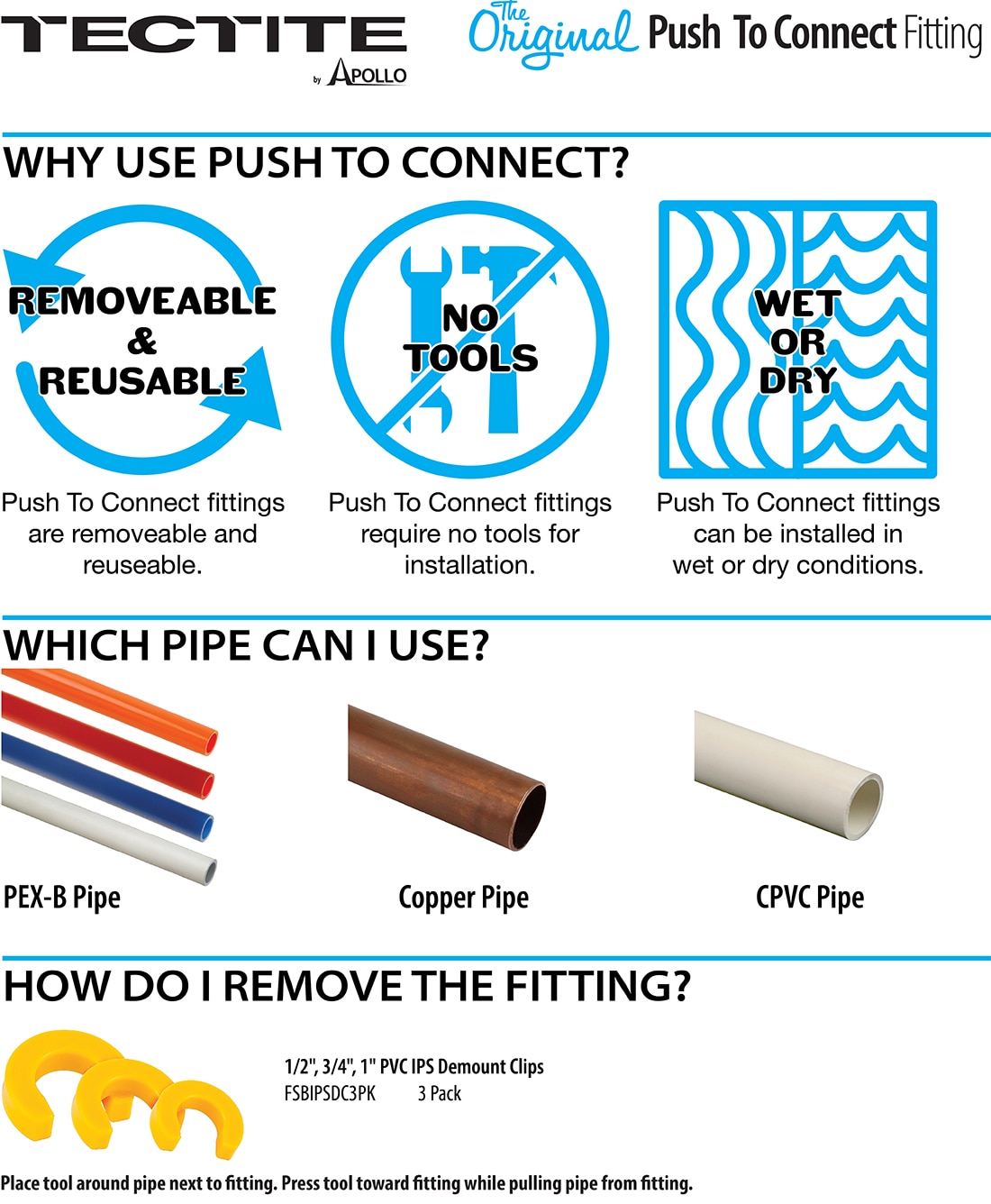 Tectite 1 in. Brass Push-to-Connect PVC Slip Repair Coupling FSBIPSC1SL ...