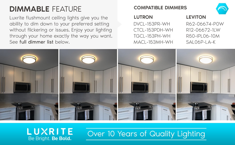 LUXRITE 14-Watt 10 in. 5 Color Selectable LED 2700K/3000K/3500K/4000K ...