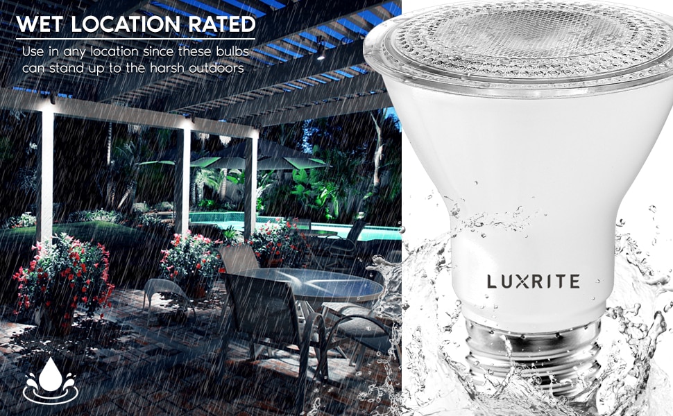 LUXRITE 50-Watt Equivalent PAR20 Dimmable LED Light Bulbs 5000K Bright ...