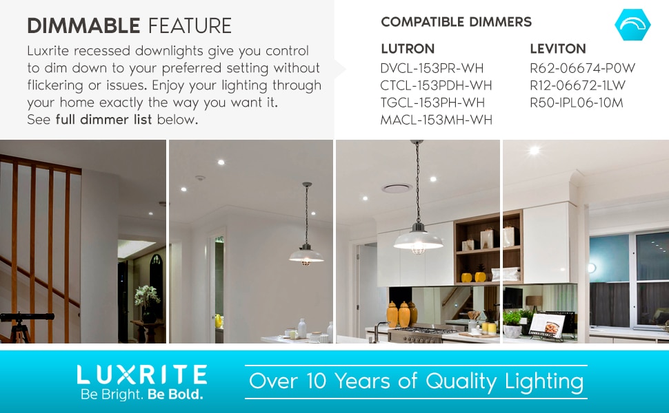 LUXRITE 4 in. 14W=75W Square LED Can Lights 5-Color Selectable Remodel ...